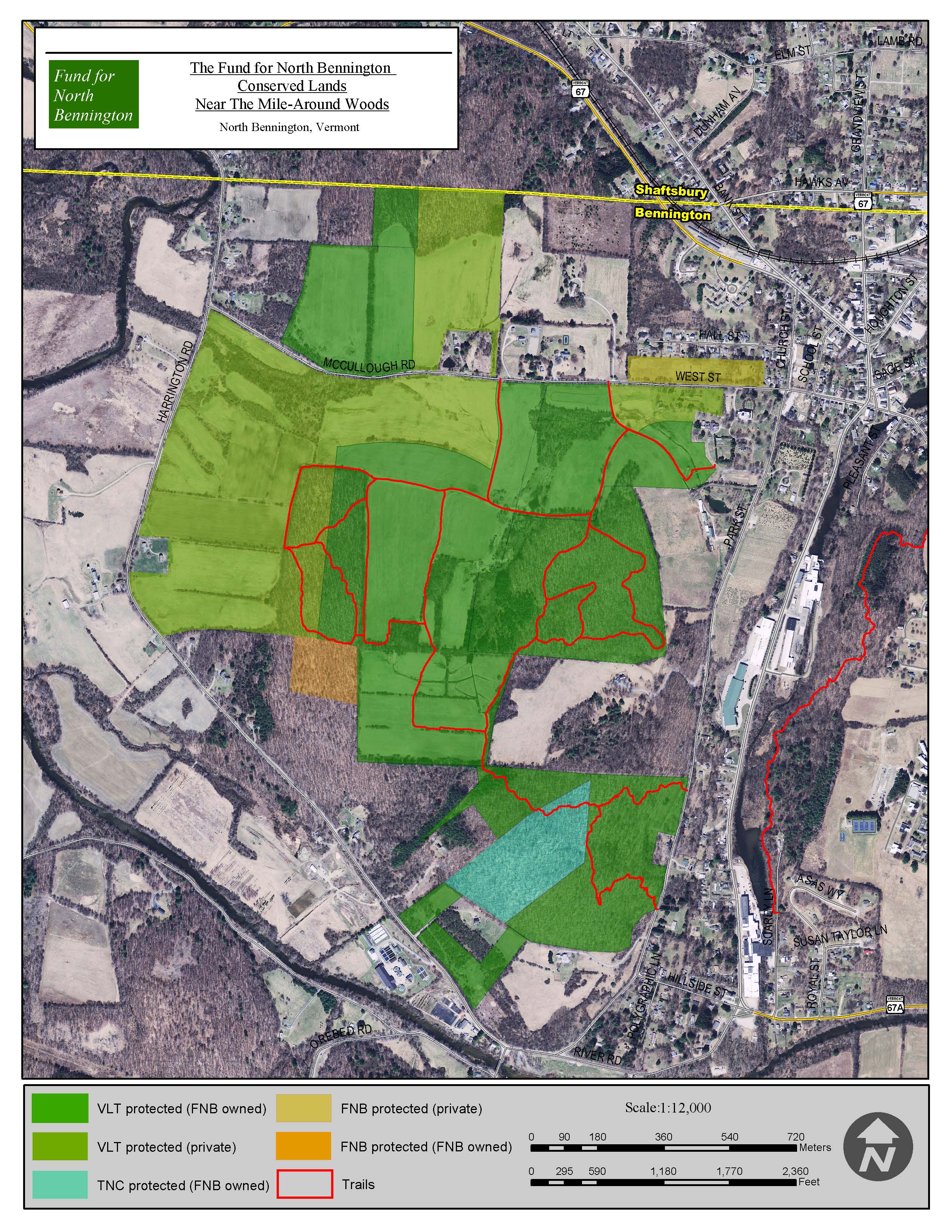 conserved land near the mile-around woods - Explore our village